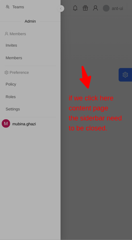 In The Mobile View If We Click Anywhere On The Center Page The Sidebar Doesnt Close · Issue