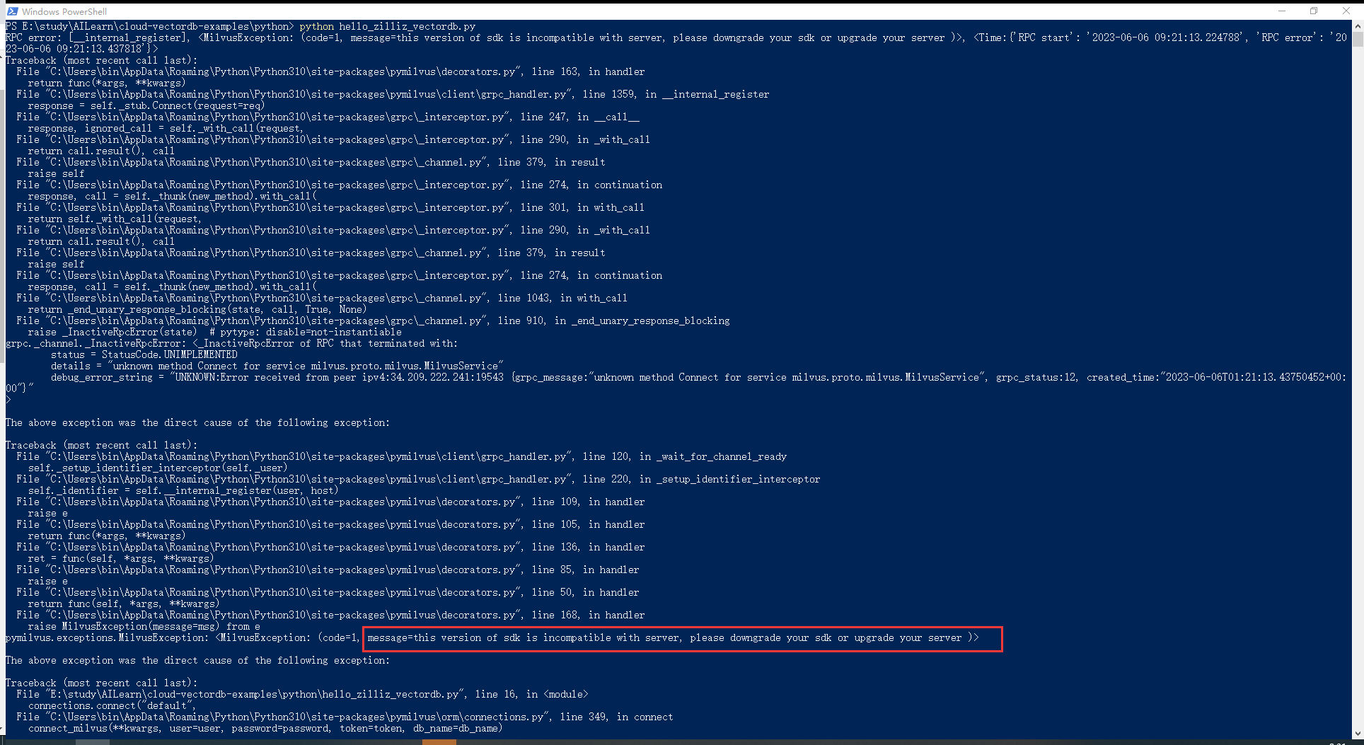 [Bug]: pymilvus2.2.9无法连接服务端，提示timeout · Issue #1518 · milvus-io ...