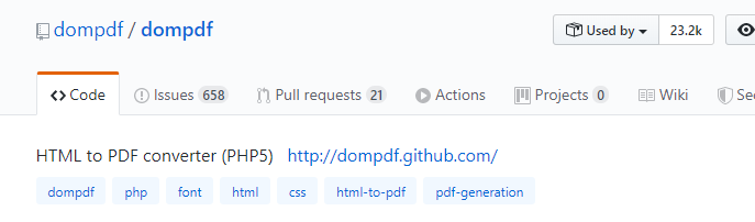 Outdated Repo Description · Issue 2120 · Dompdfdompdf · Github
