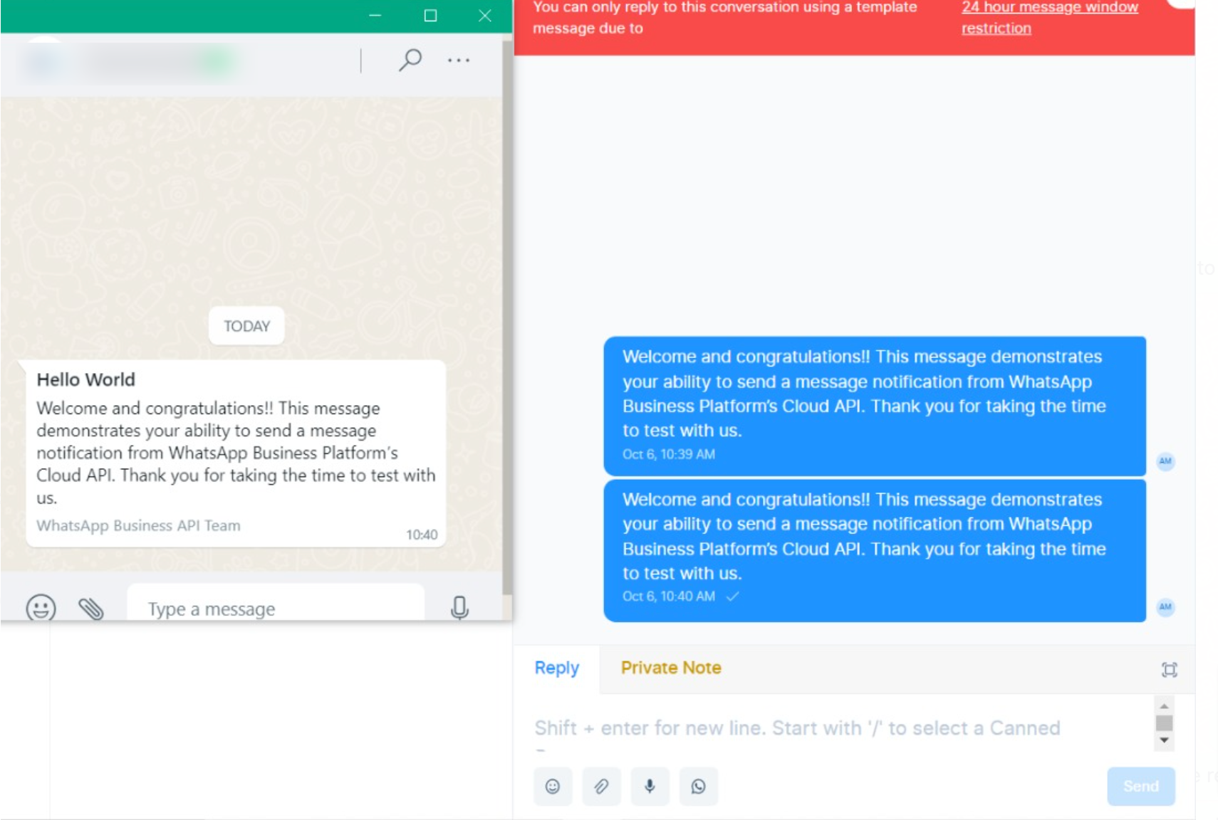 Unable to send template message from Contacts --> New Message [WhatsApp Cloud] · Issue #5481 ...