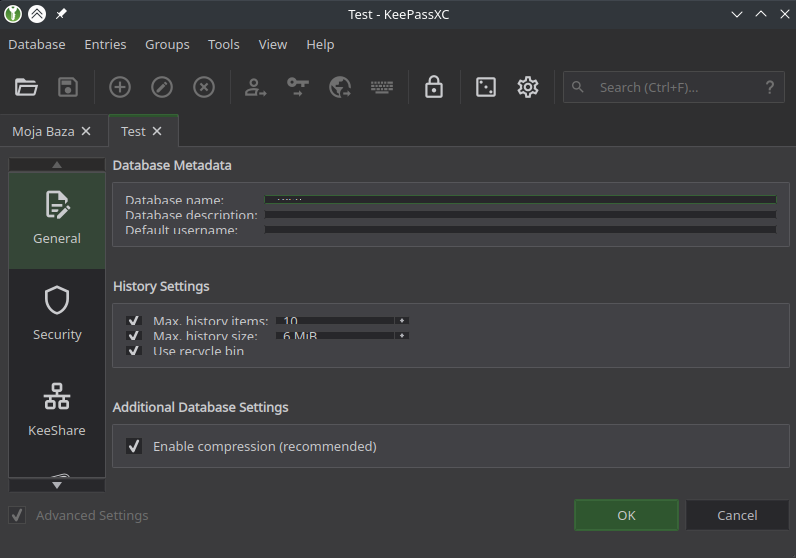 Resizing the window in Database settings doesn't work as expected. Tumbleweed KDE · Issue #7198 ...