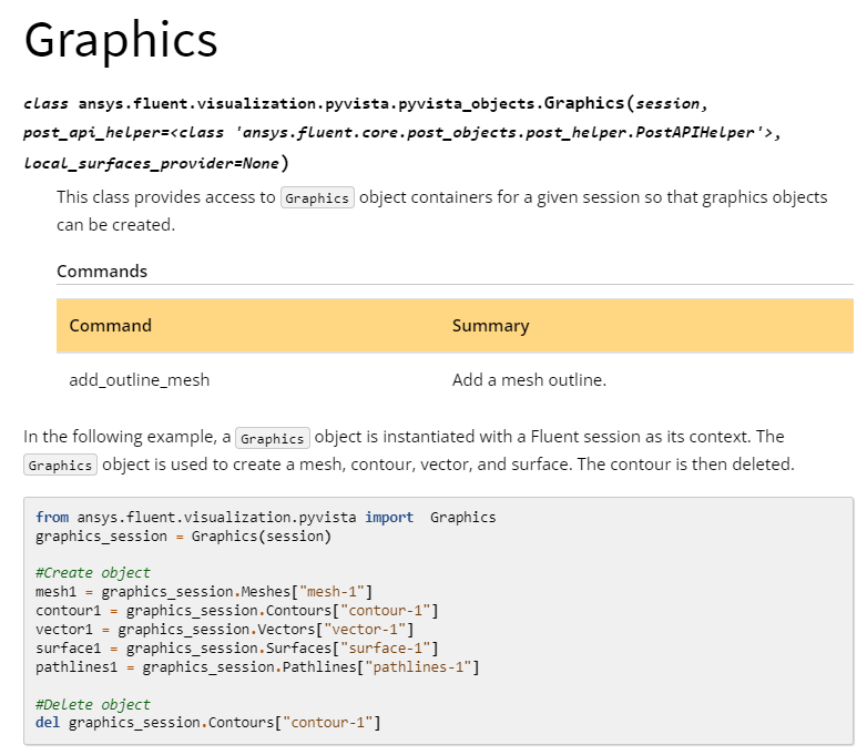 Graphics Class Api Doc Is Missing Doc On Key Members · Issue 303 · Ansyspyfluent Visualization