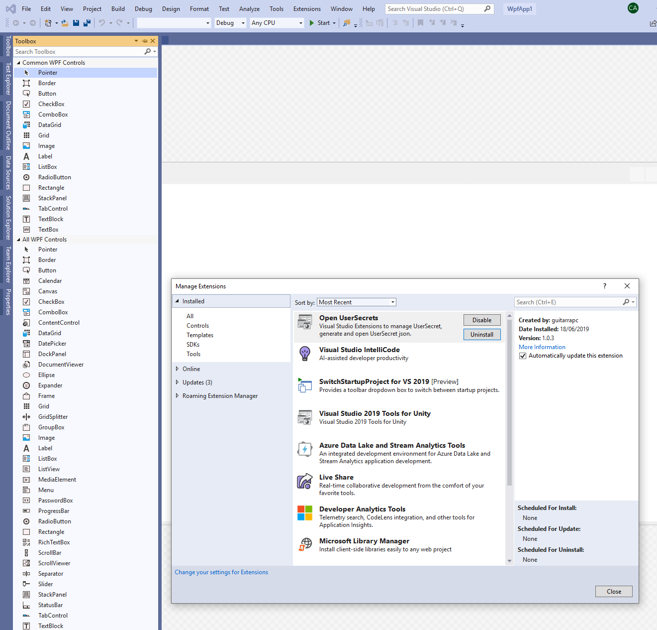 unhandled exception when VS2019 WPF XAML Editor's window is open · Issue #1 · guitarrapc ...