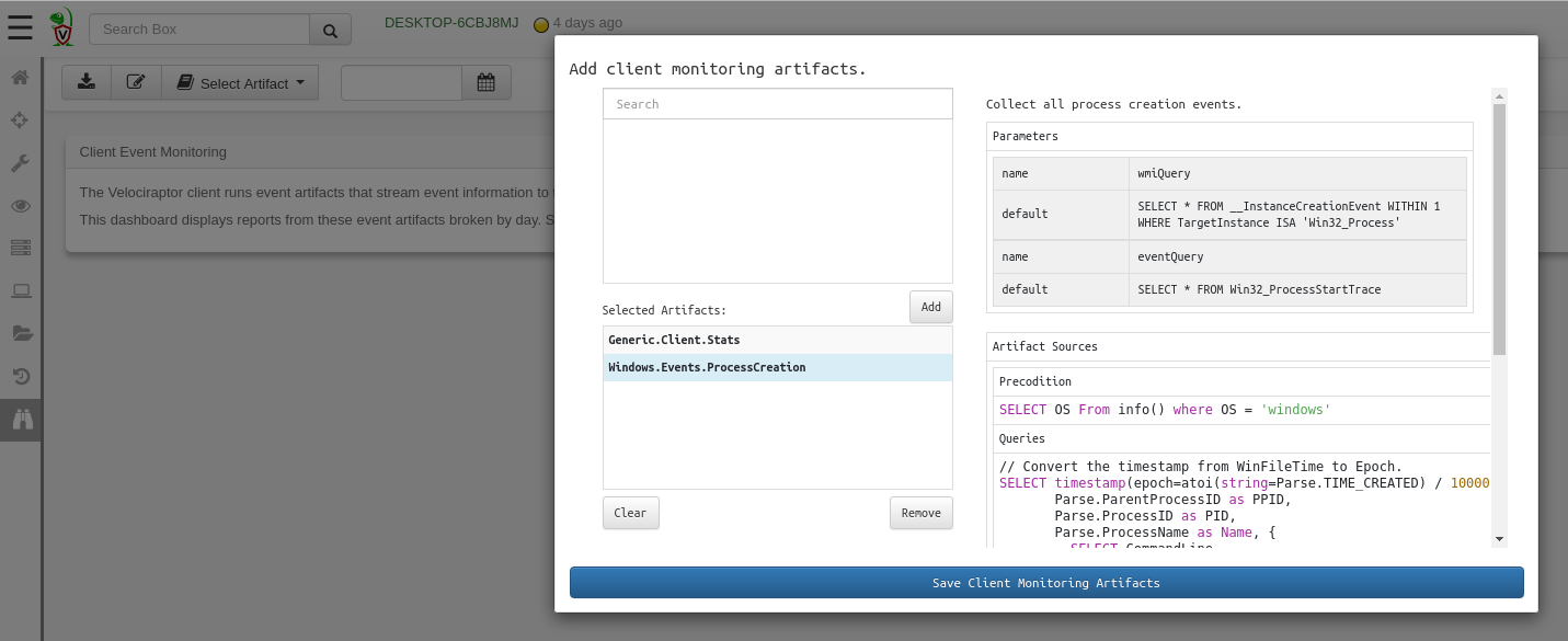 Monitoring configuration - field Events not found in type proto.Config · Issue #18 · Velocidex ...
