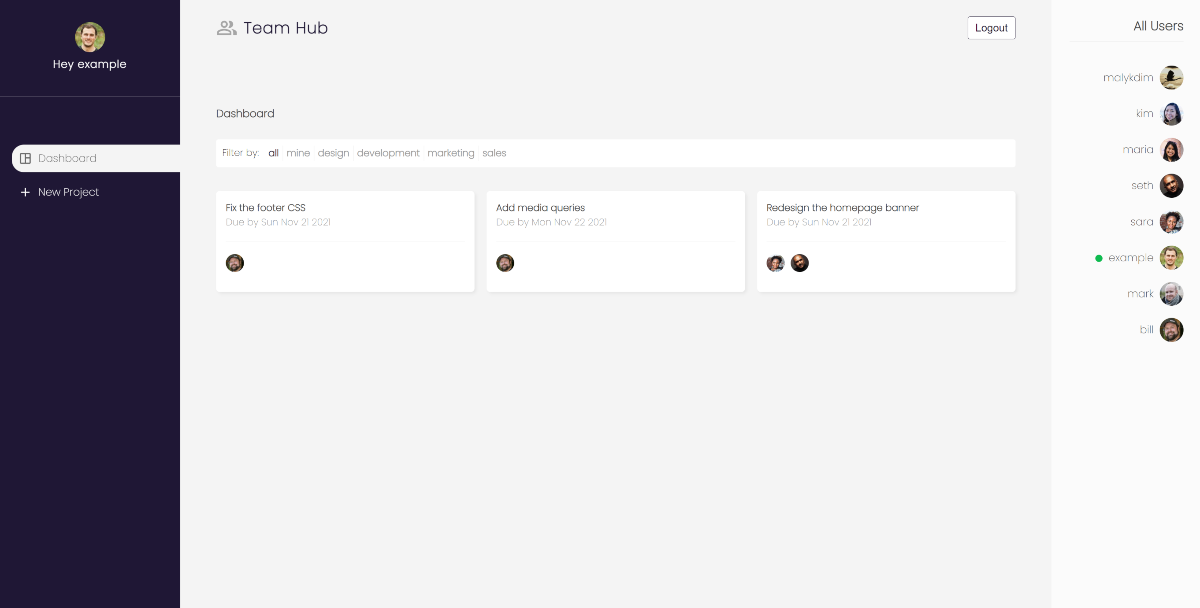 GitHub - malykdim/team-hub: Project management website created with ...
