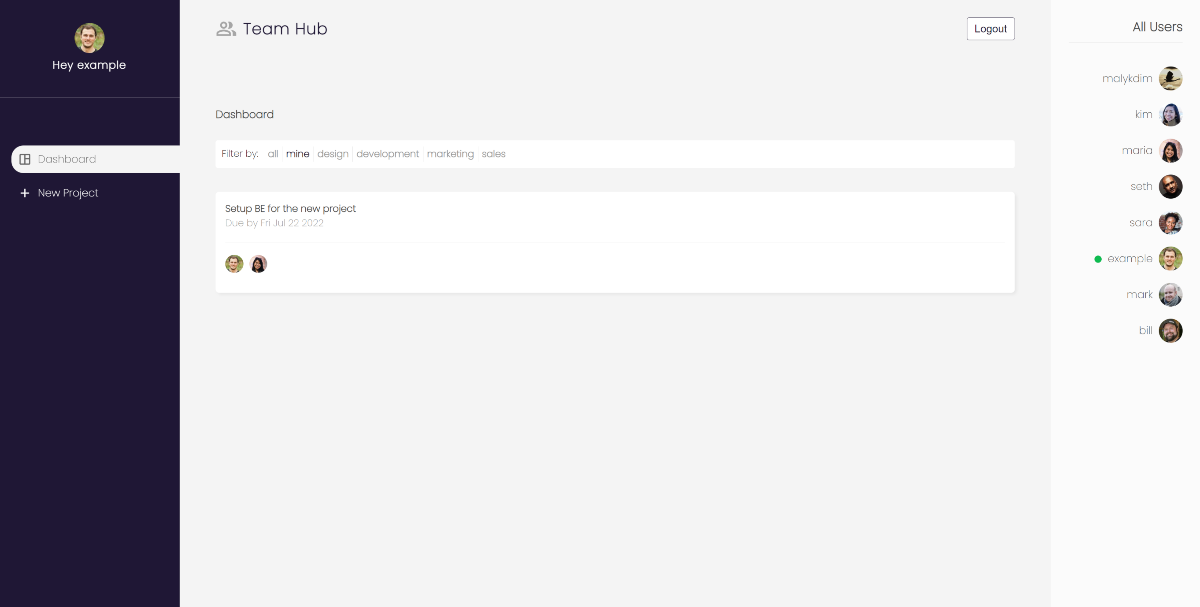 GitHub - malykdim/team-hub: Project management website created with ...
