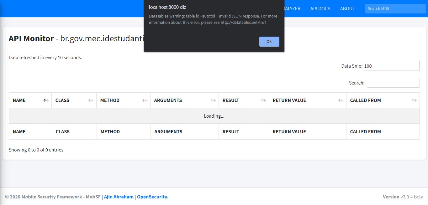 Various Problems When Performing Dynamic Analysis · Issue 1261 · Mobsf Mobile Security