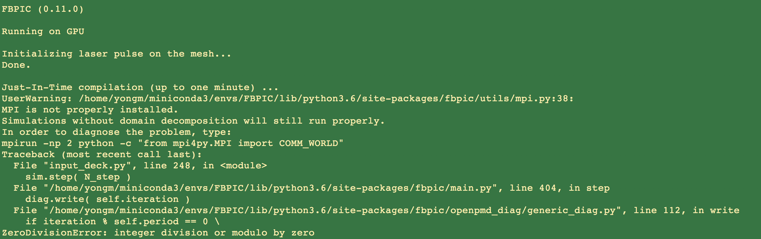Issues with boosted frame · Issue #382 · fbpic/fbpic · GitHub