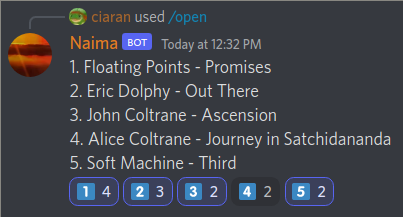 GitHub - ciarandg/naima: A Discord bot for people who like to listen to albums with other people