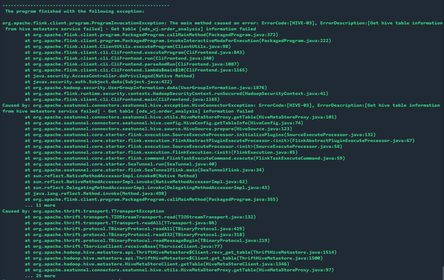[Bug] [Connector-hive-v2] can't get table from hive3.x by the seatunnel 2.3.1-release · Issue ...