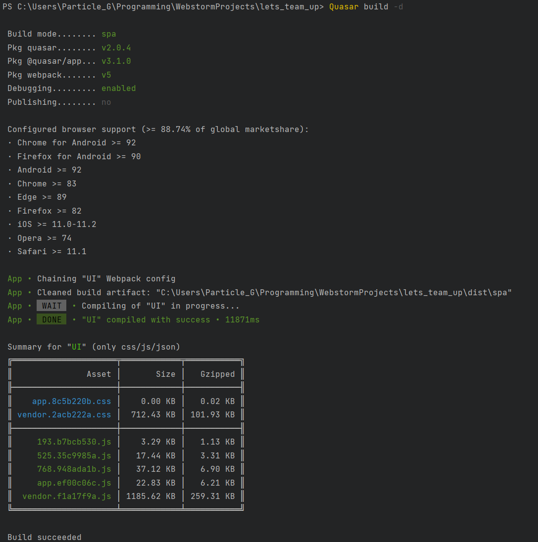Quasar build failed with an 'undefined' error, but succeeded with -d option · Issue #10470 ...