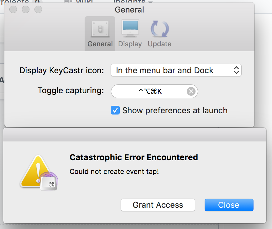 "Could not create event tap" while running keycastr on Mac · Issue #95 · keycastr/keycastr · GitHub