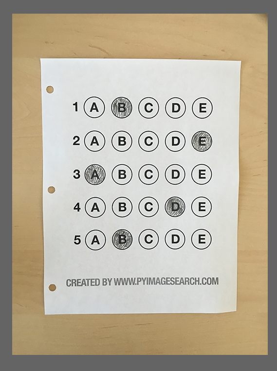 GitHub - prakhar33/OMR-Recognition-OpenCV