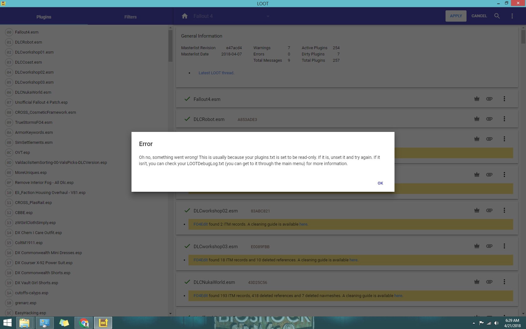 Error: libloadorder failed to set the load order. Details: Access is denied. · Issue #881 · loot ...
