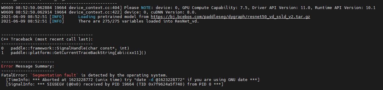段错误 吐核 Fatalerror A Serious Error Segmentation Fault Is Detected By The Operating System