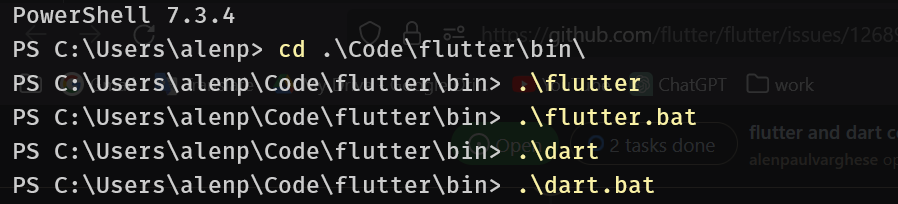 Flutter And Dart Command Return Nothing In Windows 11 · Issue 126897 · Flutterflutter · Github
