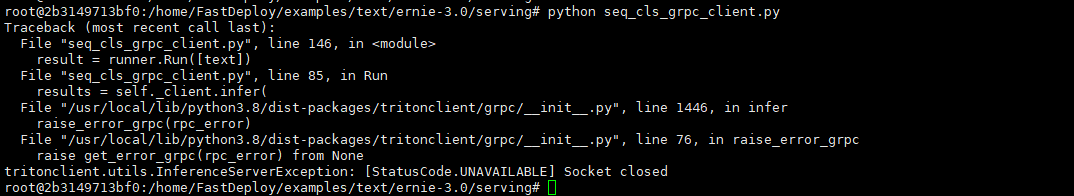 部署ernie模型报错 · Issue #1704 · PaddlePaddle/FastDeploy · GitHub
