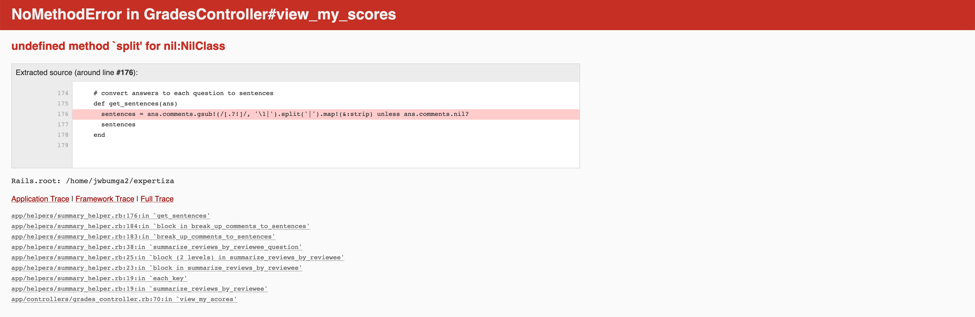 Bug in alternate view when looking at scores · Issue #1882 · expertiza/expertiza · GitHub