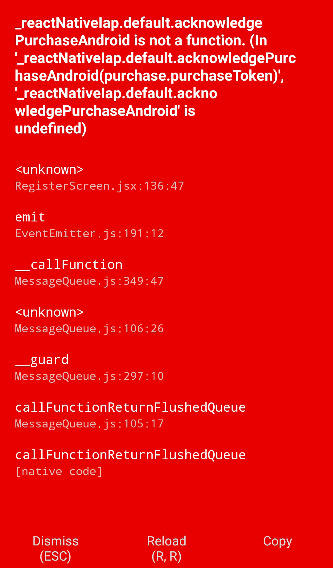 acknowledgePurchaseAndroid is not a function · Issue #579 · hyochan/react-native-iap · GitHub