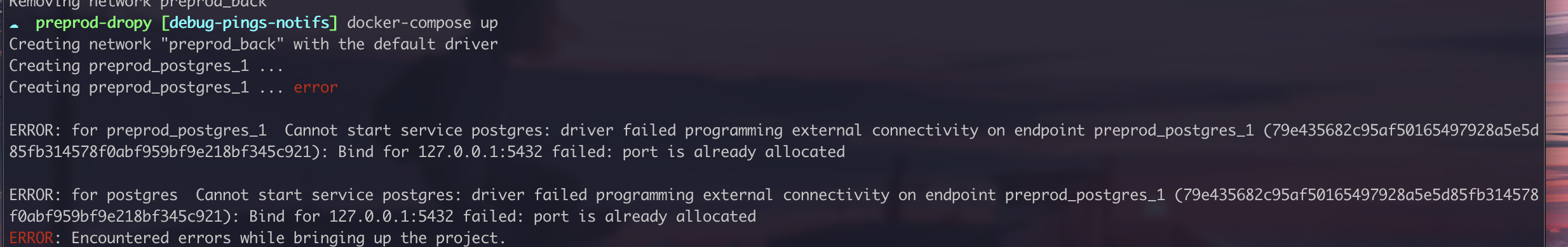 Port Postgres déjà alloué (Conflit prod-preprod) · Issue #95 · dropy ...