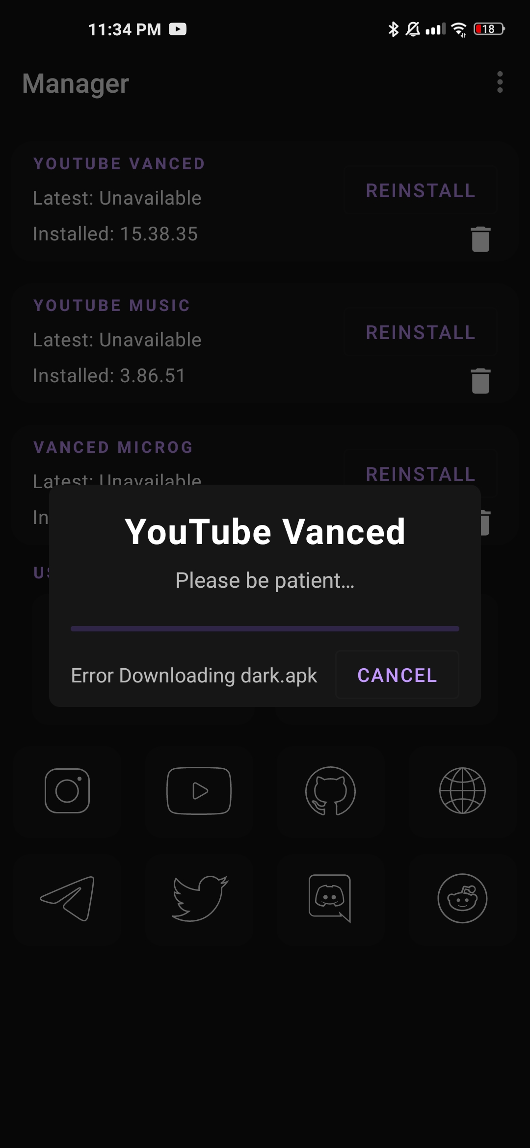 Versionz are unavailable and cannot be downloaded · Issue #310 · TeamVanced/VancedManager · GitHub