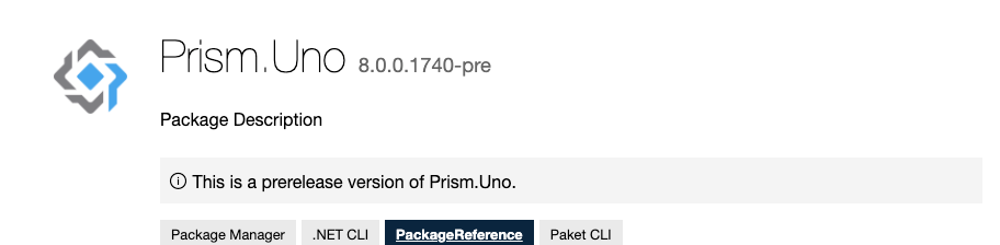 Missing Package description on Uno Packages · Issue #2159 · PrismLibrary/Prism · GitHub