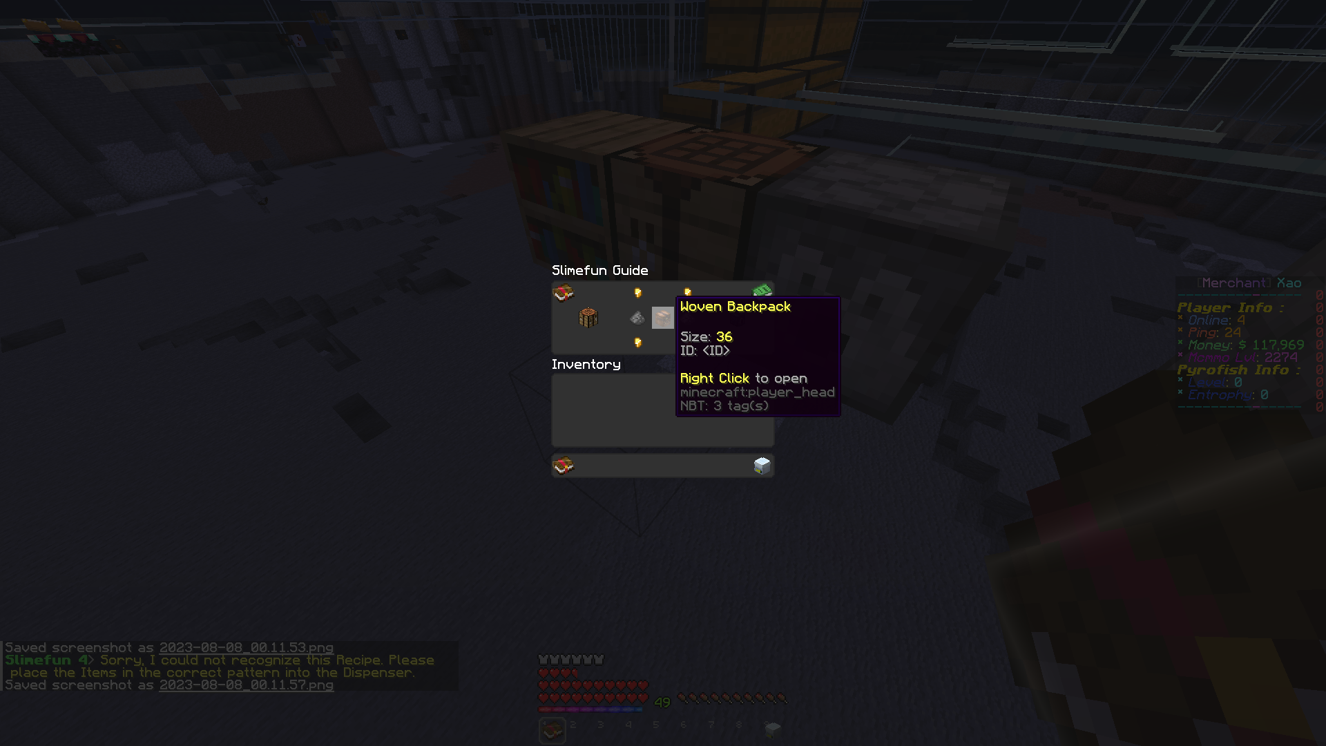 Crafting Soulbound Backpack giving an error from upgrading in Magic Workebench · Issue #3939 ...