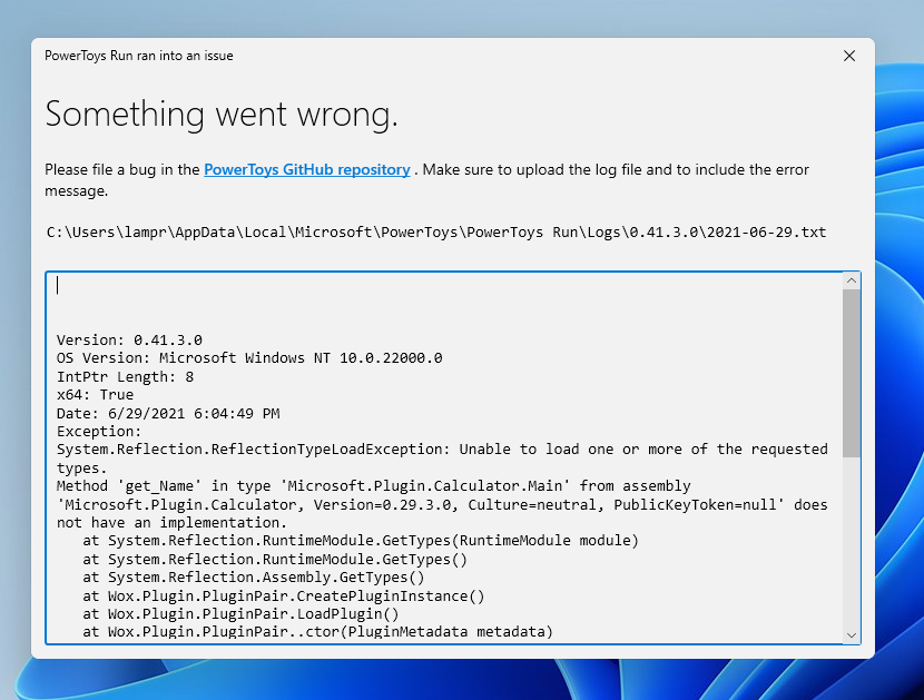 PowerToys launch error · Issue #11950 · microsoft/PowerToys · GitHub