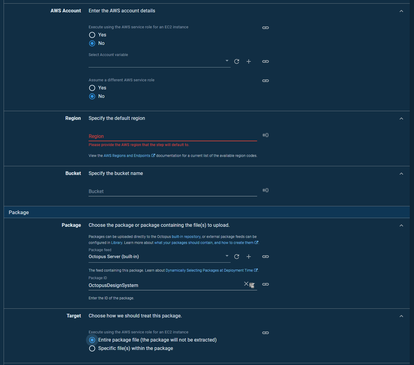 Upload to S3 bucket step not getting read from deployment_process.ocl correctly · Issue #6732 ...