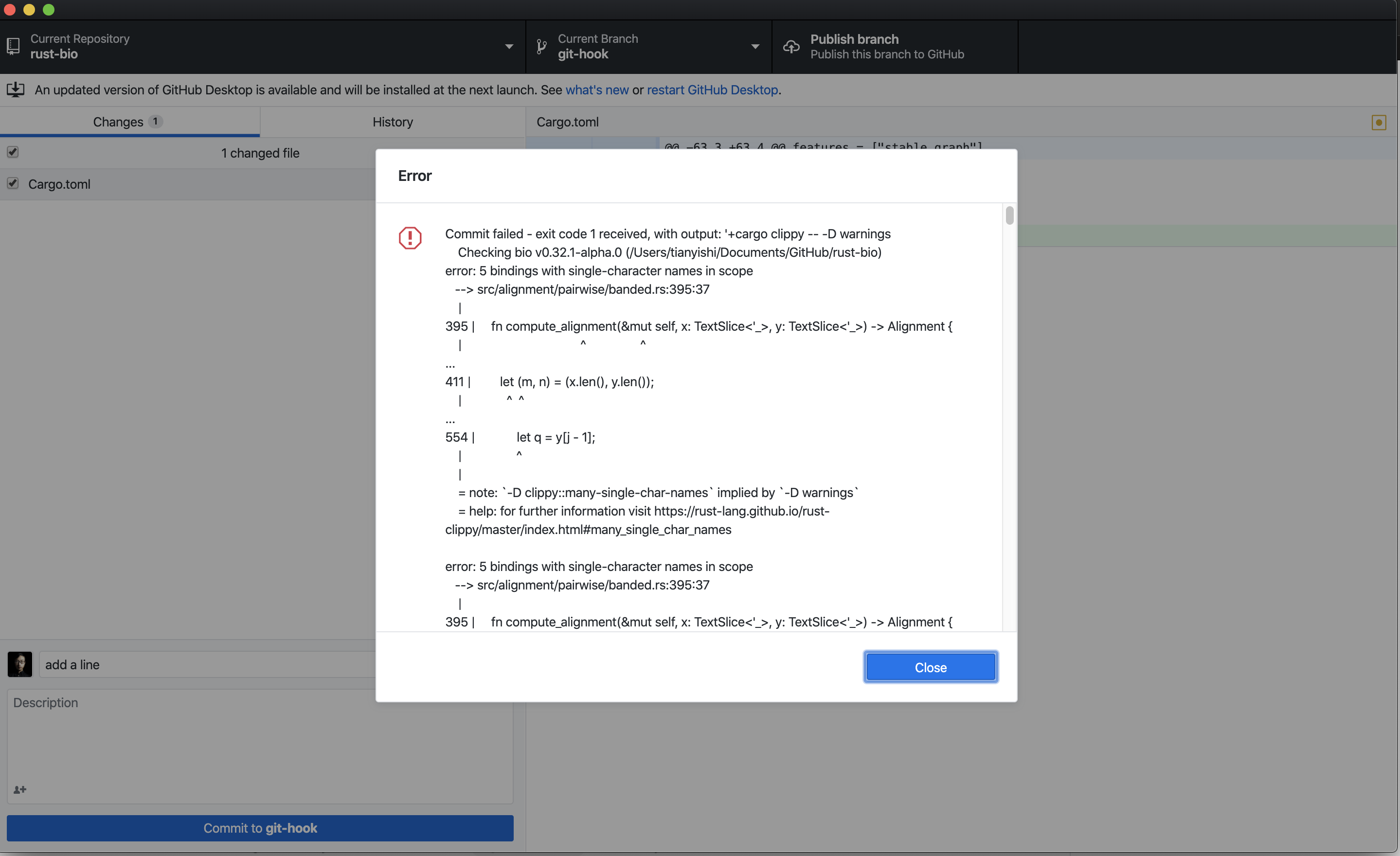 Use Git Hooks · Issue 369 · Rust Biorust Bio · Github 