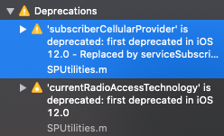 Replace deprecated CTTelephonyNetworkInfo methods · Issue #479 · snowplow/snowplow-ios-tracker ...