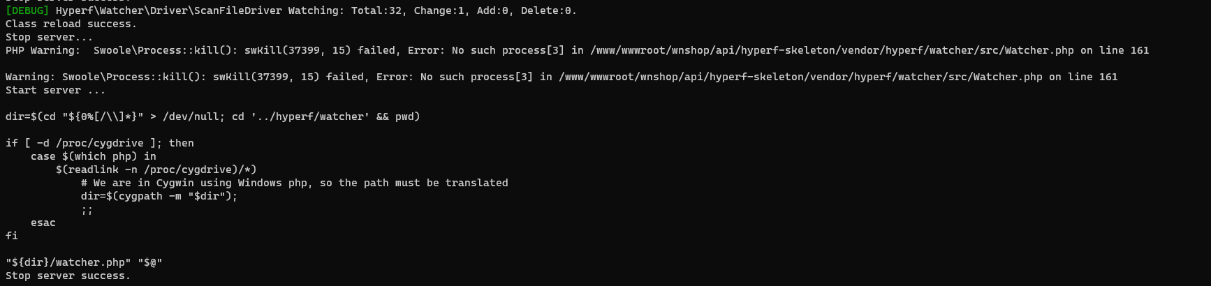 [QUESTION]watcher热更新问题 · Issue #2114 · hyperf/hyperf · GitHub