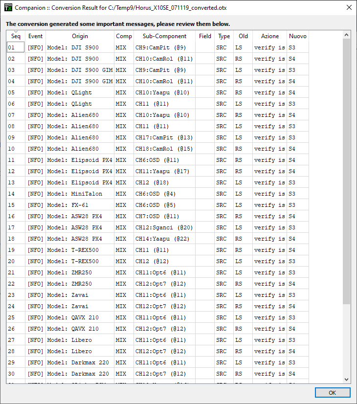 [Companion 2.3.2N40] - Models conversion issue from X10S Express to X12S (not respected LS/RS ...