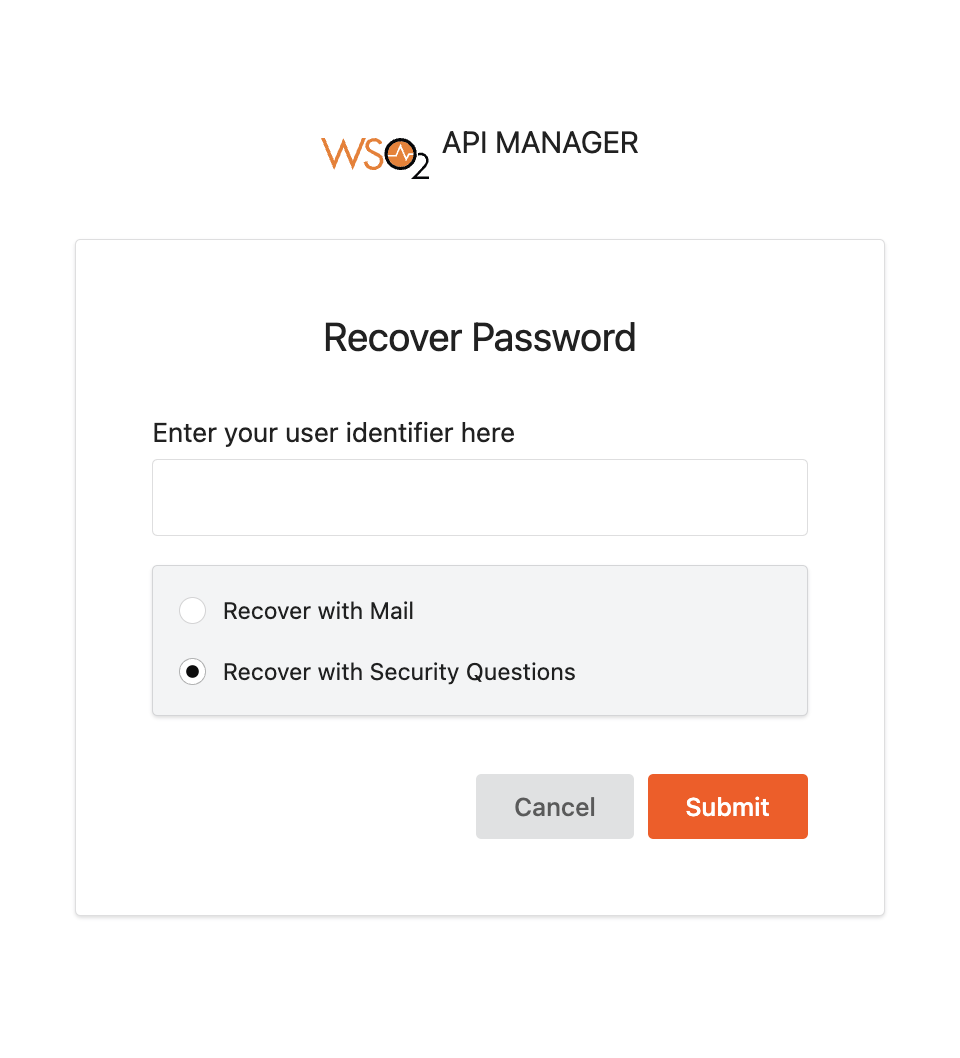 Recover with Security Questions Option is not Working on Forgot Password · Issue #984 · wso2/api ...