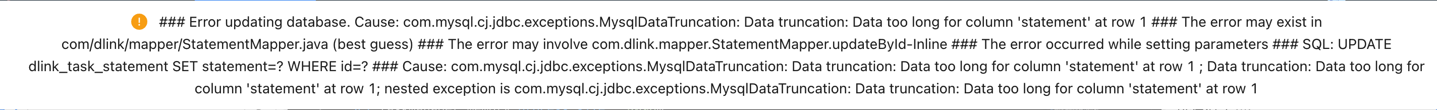 [Bug] [Mysql] Insufficient string length · Issue #1063 · DataLinkDC/dinky · GitHub