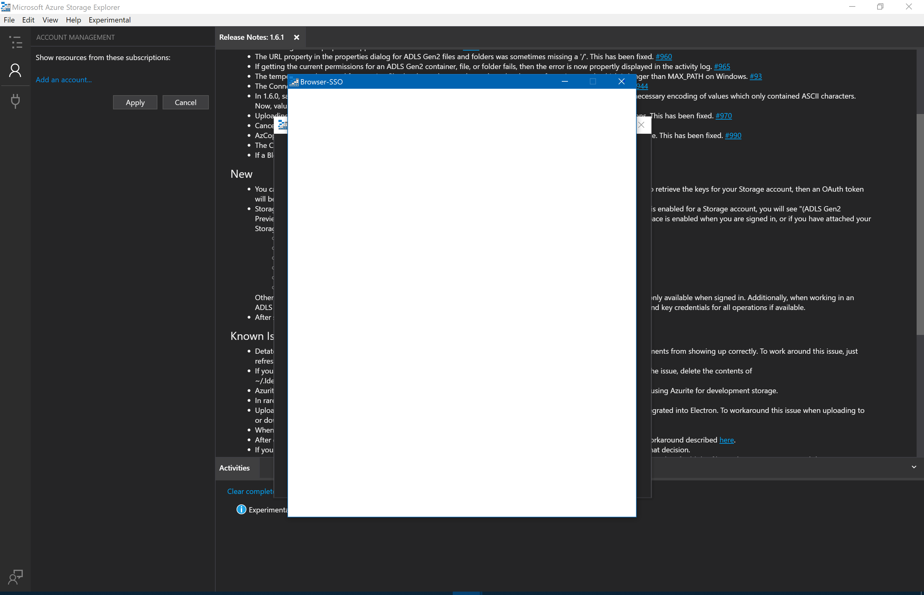 Login into Azure not working · Issue #768 · microsoft/AzureStorageExplorer · GitHub