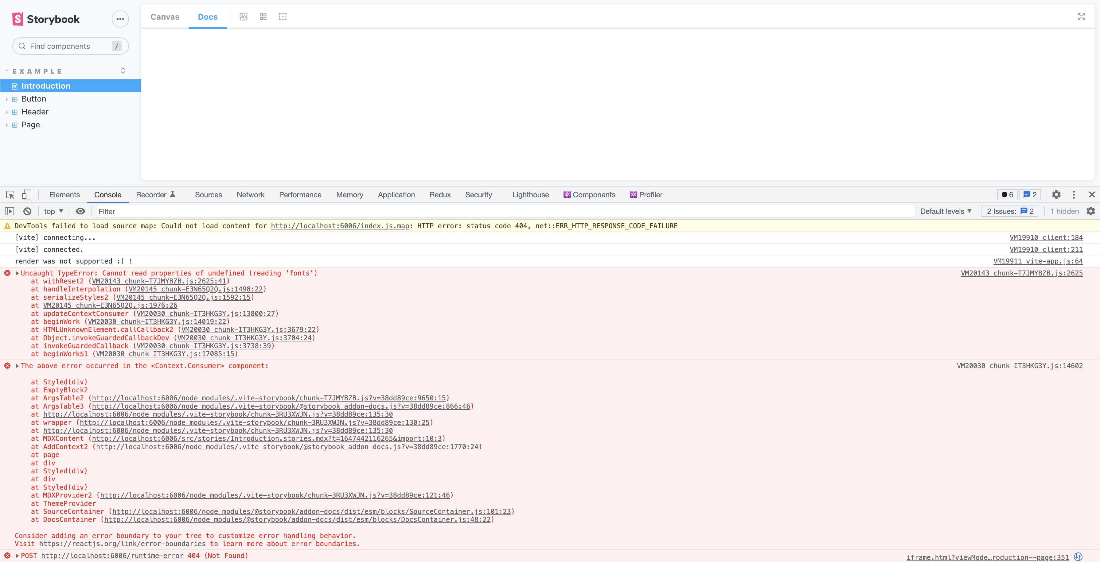MDX/addon-docs cannot use ArgsTable, Canvas · Issue #279 · storybookjs/builder-vite · GitHub