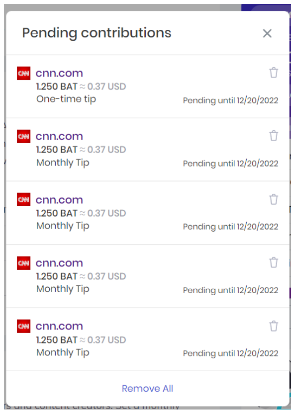 Android `remove All` Button Is Missing In Pending Contribution Table