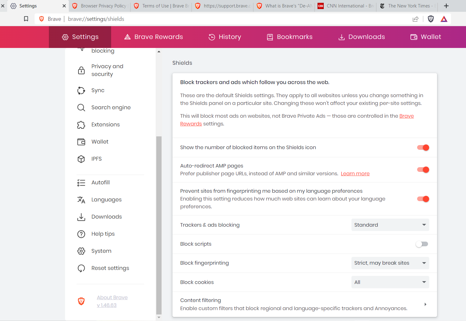 Click on the `Brave Rewards` link opens up the rewards page in the same tab instead of opening ...