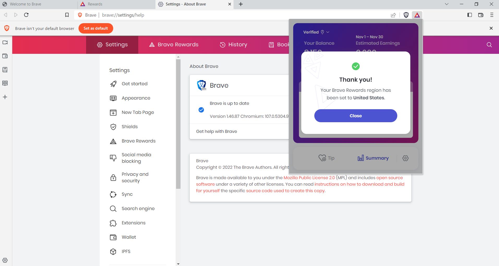 Update Error Different Account Region Error Modal Text · Issue 25918 · Brave Brave Browser