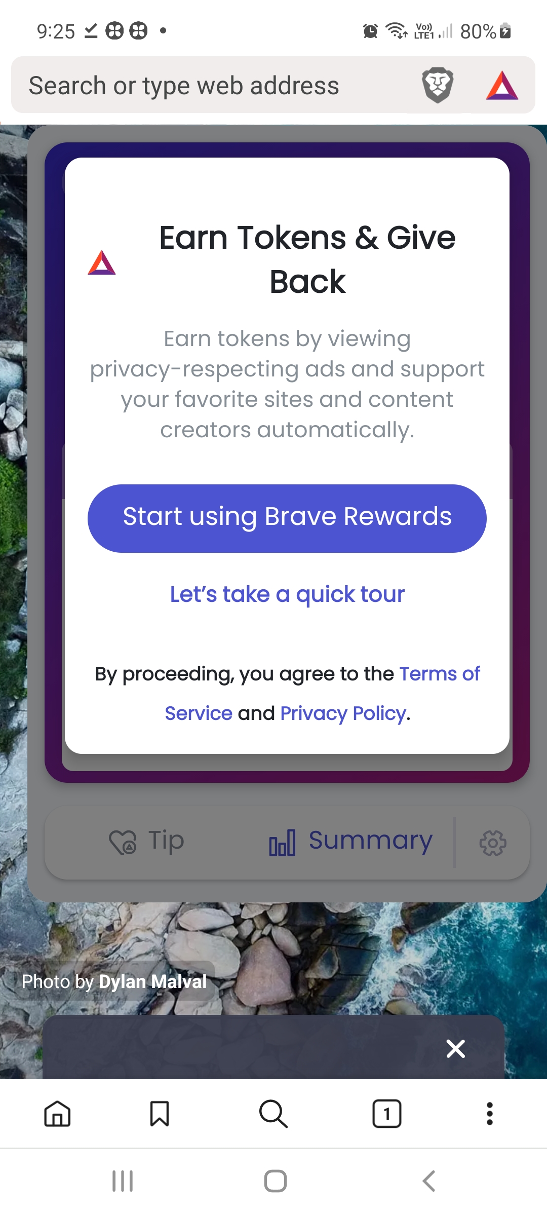 BAT icon is not aligned with the header text in the rewards initial onboarding modal · Issue ...