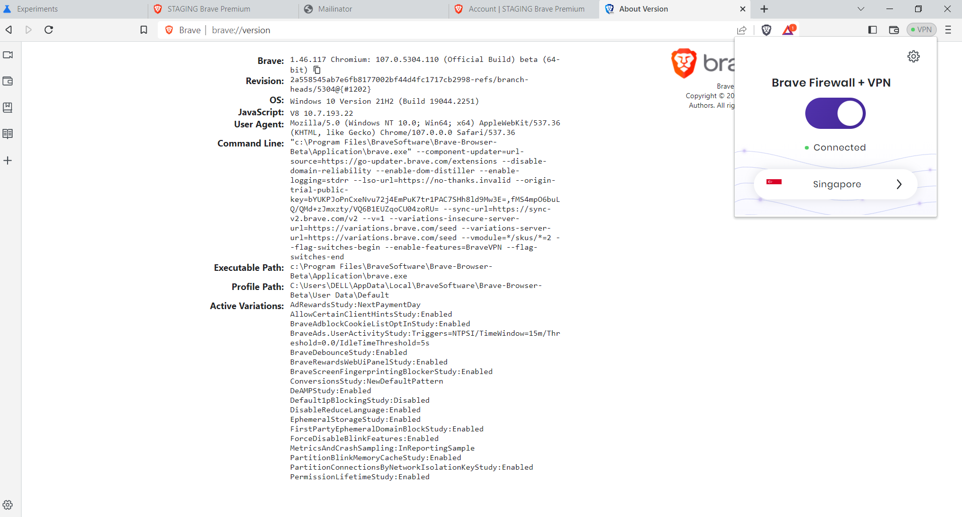 `Can't connect to server` error trying to enable and connect to VPN, after successfully fetching ...