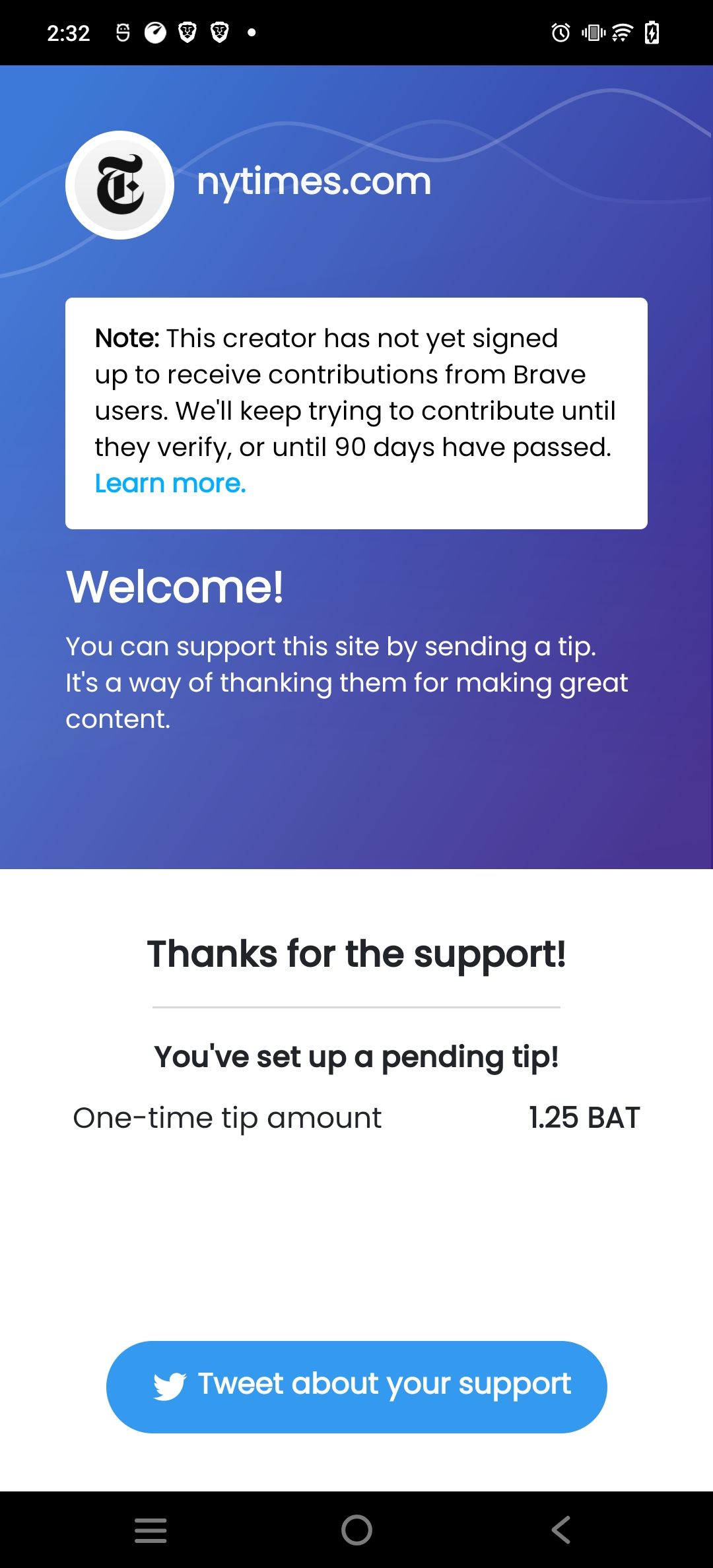 [Android] Failed Uphold tip still shows success screen in tipping ...