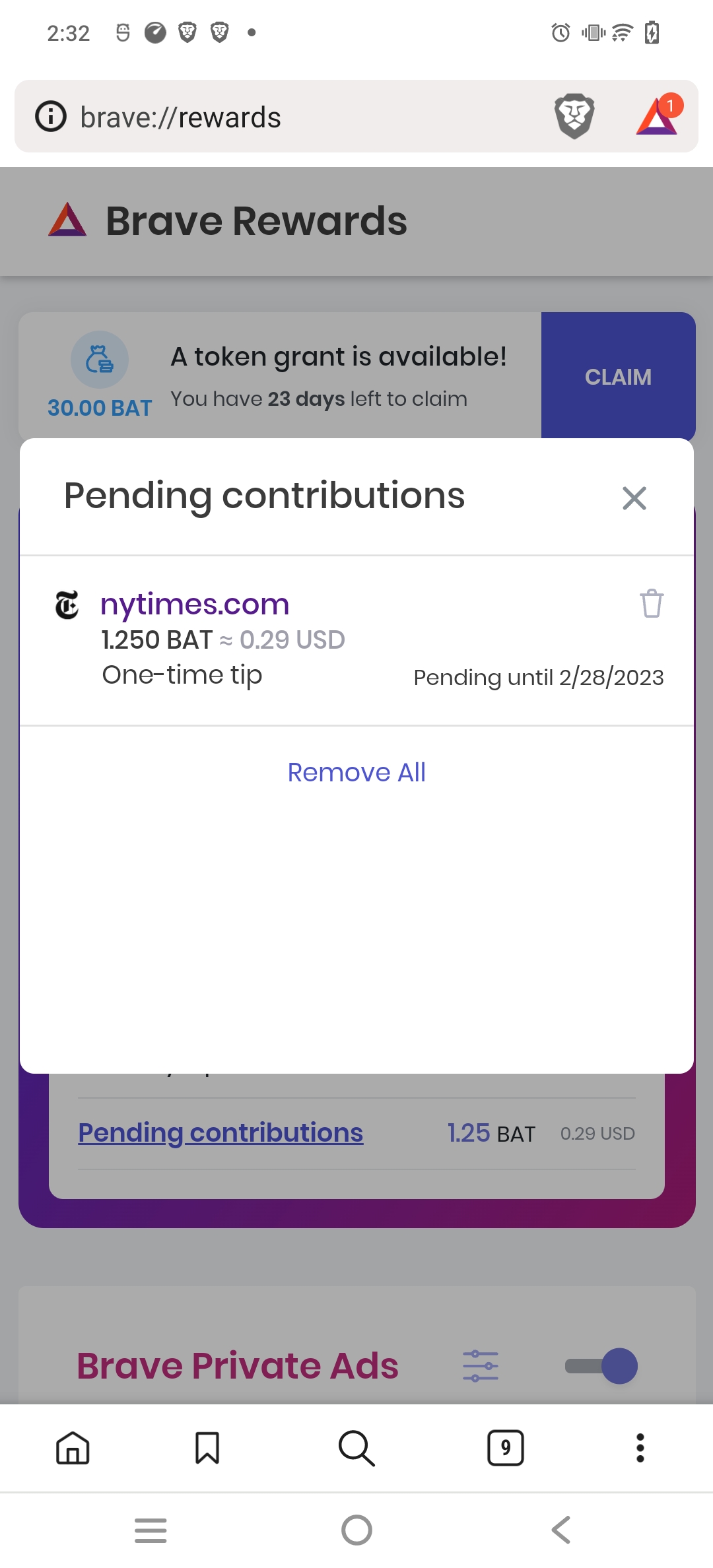 [Android] Failed Uphold tip still shows success screen in tipping ...