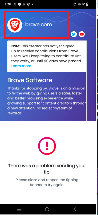 [Android] Verified checkmark is NOT shown on the tipping banner for ...