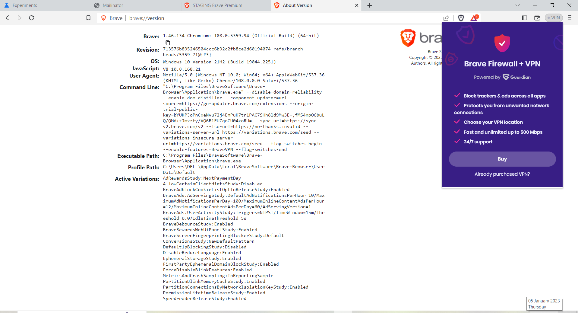Once the Brave VPN is enabled/created the tokens are expired before the 30 days · Issue #26982 ...