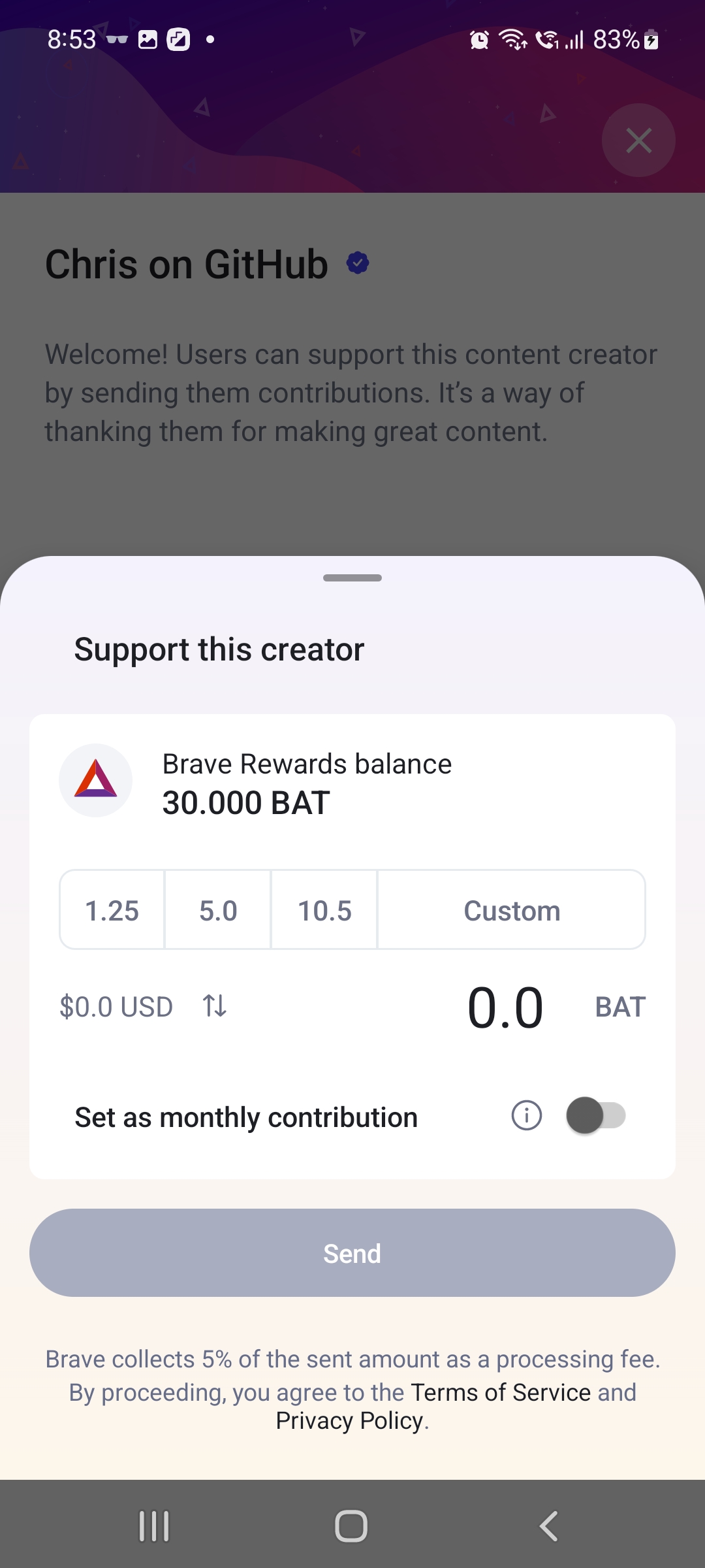 Custodian mismatch message is displayed in the tipping banner for the ...