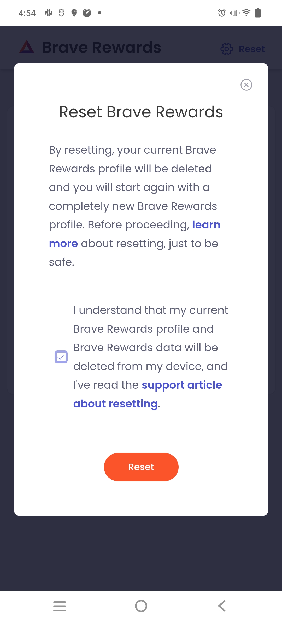 [Android] Redirect to `brave://rewards` settings page when user presses ...