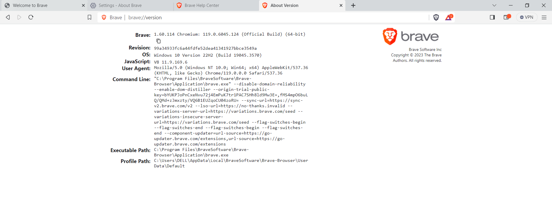 Upgrade from Chromium 119.0.6045.105 to Chromium 119.0.6045.124 ...