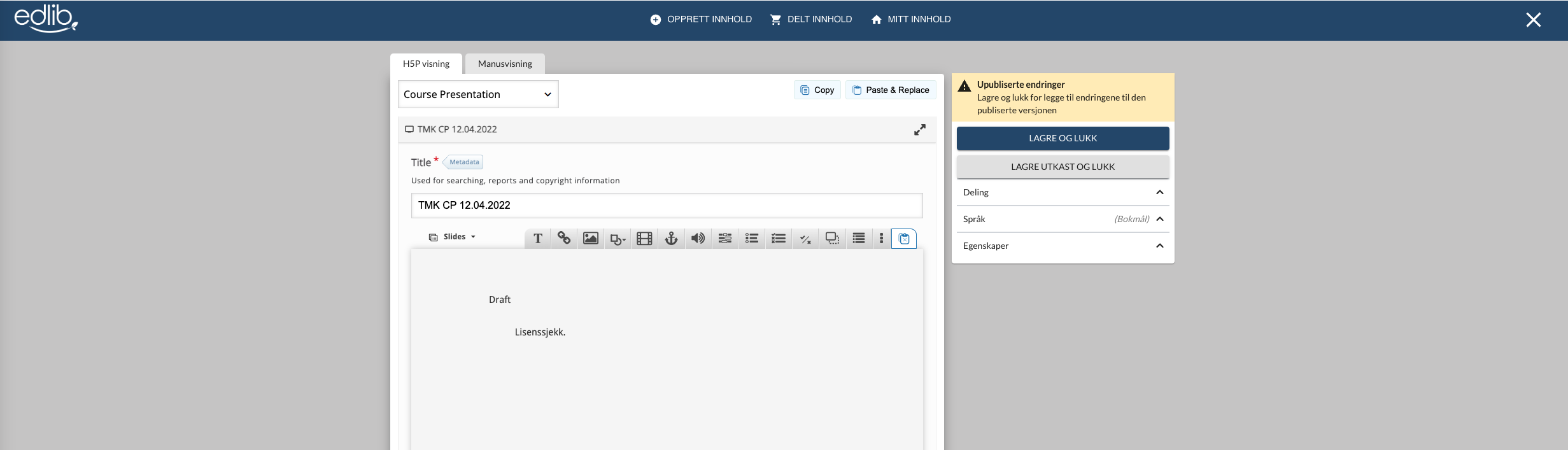 Update inline status message · Issue #1011 · cerpus/Edlib · GitHub